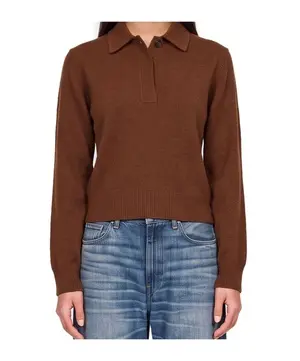 HAIKURE Long Sleeved Knitted Polo Top