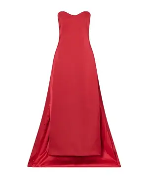 Simkhai Dinah Strapless Satin Gown - Red