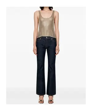 Giuseppe Di Morabito Embellished Mesh Tank Top - Gold