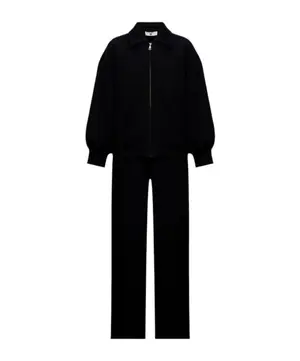 TWINSET Collared Zip-up Sweatshirt And Sweatpants Set - Black