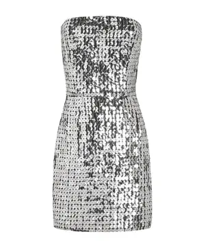 Dolce & Gabbana Sequin Mini Dress - Silver