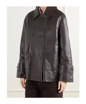 JOSEPH Delia Double-breasted Leather Jacket