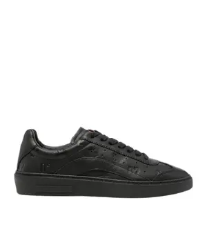 Dsquared2 Rider Logo-embossed Leather Sneakers - Black