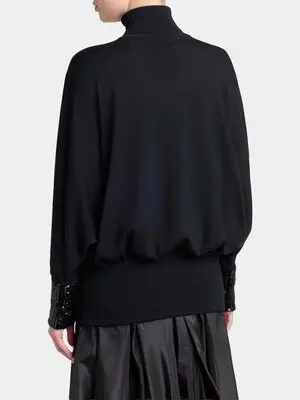 Valentino Garavani Sequin Embellished Gathered Jumper