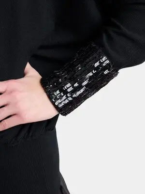 Valentino Garavani Sequin Embellished Gathered Jumper