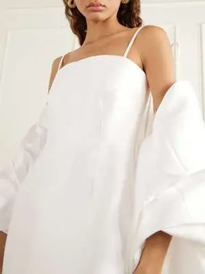 Solace London Bessette Shawl-detail Satin-twill Mini Dress