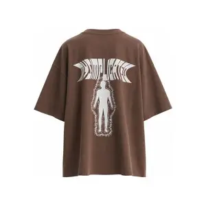 MYSIMPLICATED Oversized T-shirt With Frequency Earth Design W - Brown