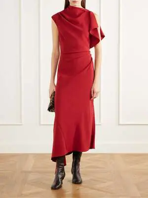 Veronica Beard Bret Asymmetric Stretch-crepe Maxi Dress