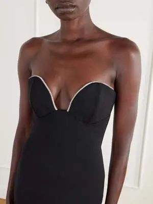 Solace London Sommer Embellished Strapless Stretch-crepe Gown