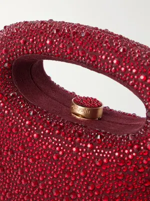 Cult Gaia Mimi Crystal-embellished Suede Top-handle Bag