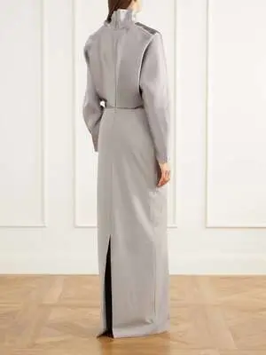 Solace London Sedgewick Satin And Stretch-knit Crepe Gown
