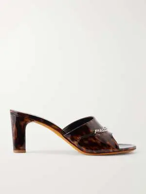 MARYAM NASSIR ZADEH Paloma 70 Embellished Tortoiseshell Patent-leather Sandals - Multi