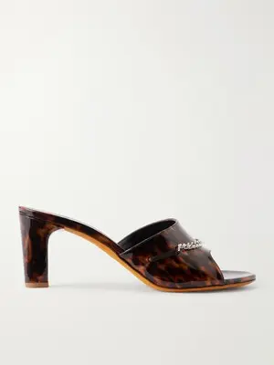MARYAM NASSIR ZADEH Paloma 70 Embellished Tortoiseshell Patent-leather Sandals - Multi
