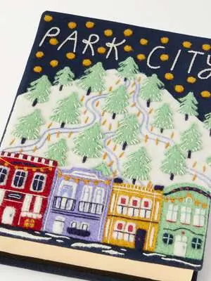 OLYMPIA LE-TAN Park City Embroidered Canvas Clutch - Multi