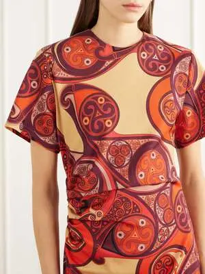 La DoubleJ Lela Printed Stretch Wool-blend Jersey Midi Dress