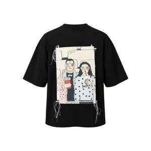 MYSIMPLICATED Oversized T-shirt With Pop Cola Mix Design - Black