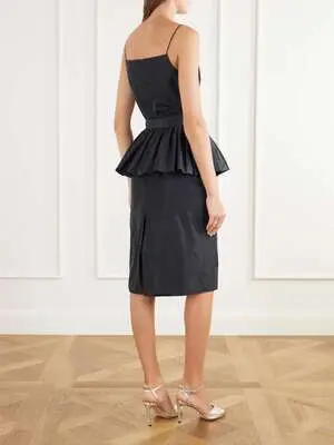 Stella McCartney Peplum Taffeta Midi Dress