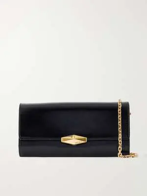 JIMMY CHOO Cinch Leather Clutch - Black