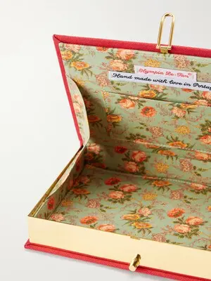 OLYMPIA LE-TAN Christmas Holidays Embroidered Canvas Clutch