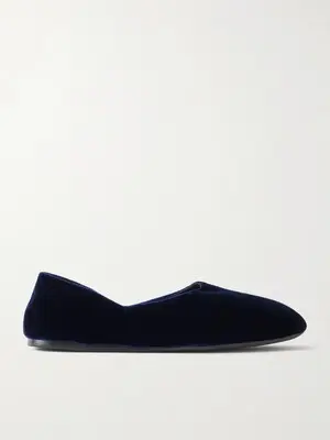 Khaite Jane Velvet Ballet Flats - Blue