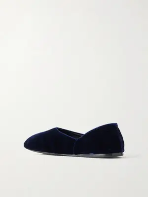 Khaite Jane Velvet Ballet Flats - Blue