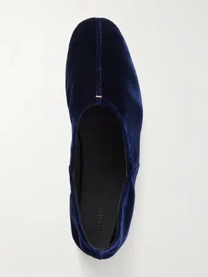 Khaite Jane Velvet Ballet Flats - Blue