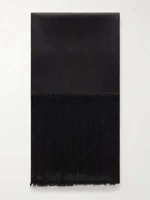 Gabriela Hearst Loma Fringe-detail Silk-satin Scarf - Black