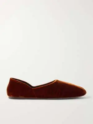 Khaite Jane Velvet Ballet Flats - Orange