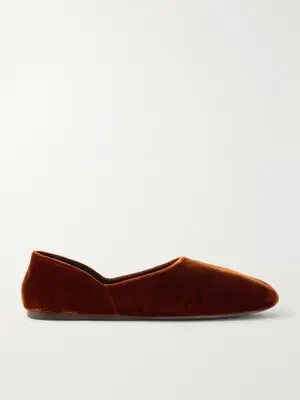 Khaite Jane Velvet Ballet Flats - Orange