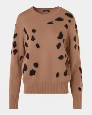 Akris Appaloosa Intarsia Cashmere-silk Sweater