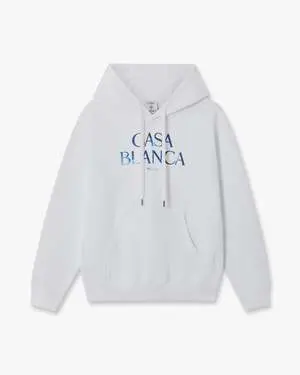 Casablanca Meduse Stacked Logo Hooded Sweatshirt - White