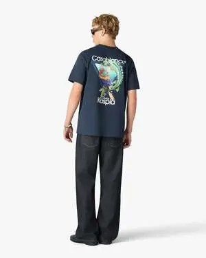 Casablanca Navy Casa Kaspia New York Club Icon Short Sleeve T-shirt - Multicolor