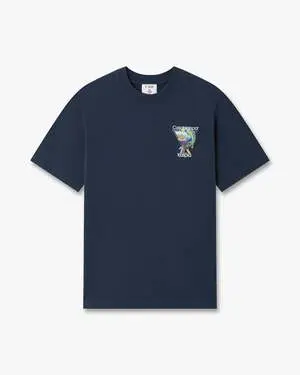 Casablanca Navy Casa Kaspia New York Club Icon Short Sleeve T-shirt - Multicolor