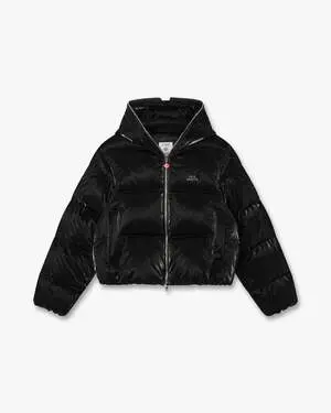 Casablanca Lacquered Cropped Nylon Puffer Down Jacket