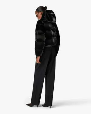 Casablanca Lacquered Cropped Nylon Puffer Down Jacket