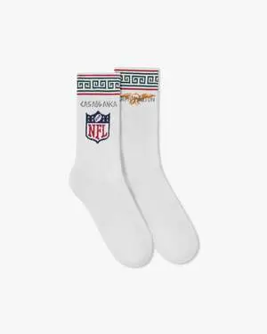 Casablanca Nfl Crew Socks - White