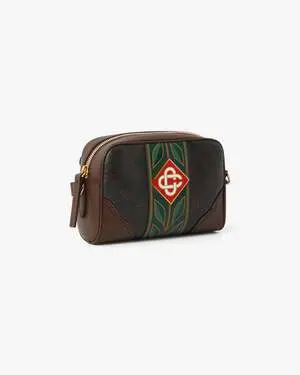 Casablanca Dark Brown Monogram Crossbody Bag By