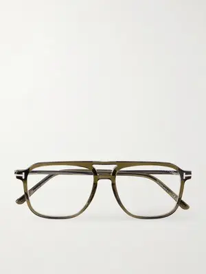 TOM FORD Aviator-frame Acetate Glasses - Gray