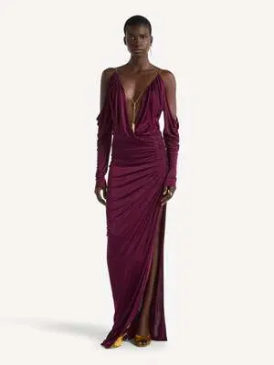 Balmain Long Flowing Jersey Dress