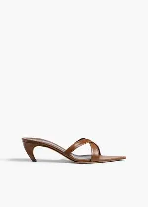 Khaite Sophie Kitten Heel Sandal - Cigar