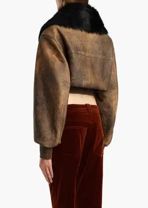 Khaite Rocco Jacket In Leather With Shearling
