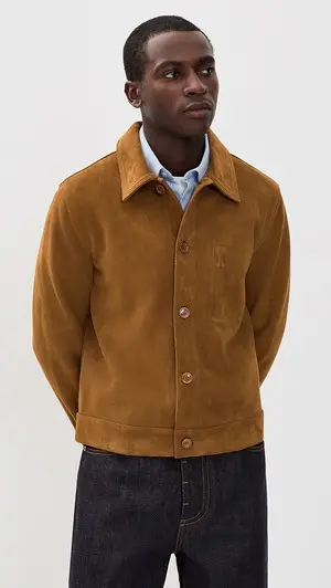 AMI Paris Buttoned Suede Jacket