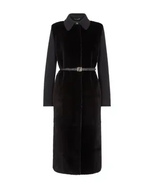Fendi Single-breasted Belted Coat - Black