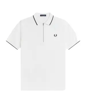 Fred Perry Zip Placket Polo Shirt - White
