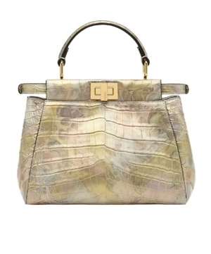 Fendi Florentine Paper Multicolour Metallic Crocodile Leather Bag