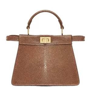 Fendi Stingray Leather Bag - Brown