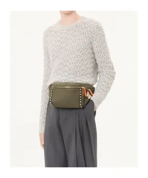 Valentino Garavani Stud Up Waist Bag In Technical Fabric