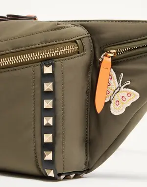 Valentino Garavani Stud Up Waist Bag In Technical Fabric