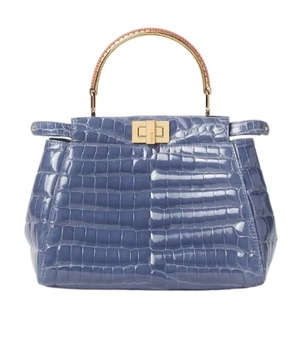 Fendi Peekaboo Mini Crocodile Bag - Blue