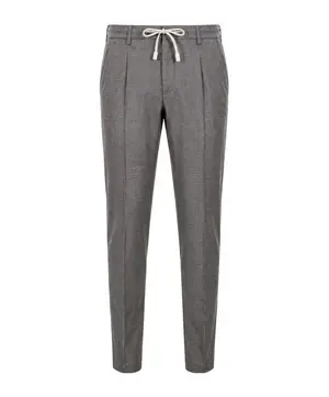 Eleventy Drawstring Pleated Trousers - Gray